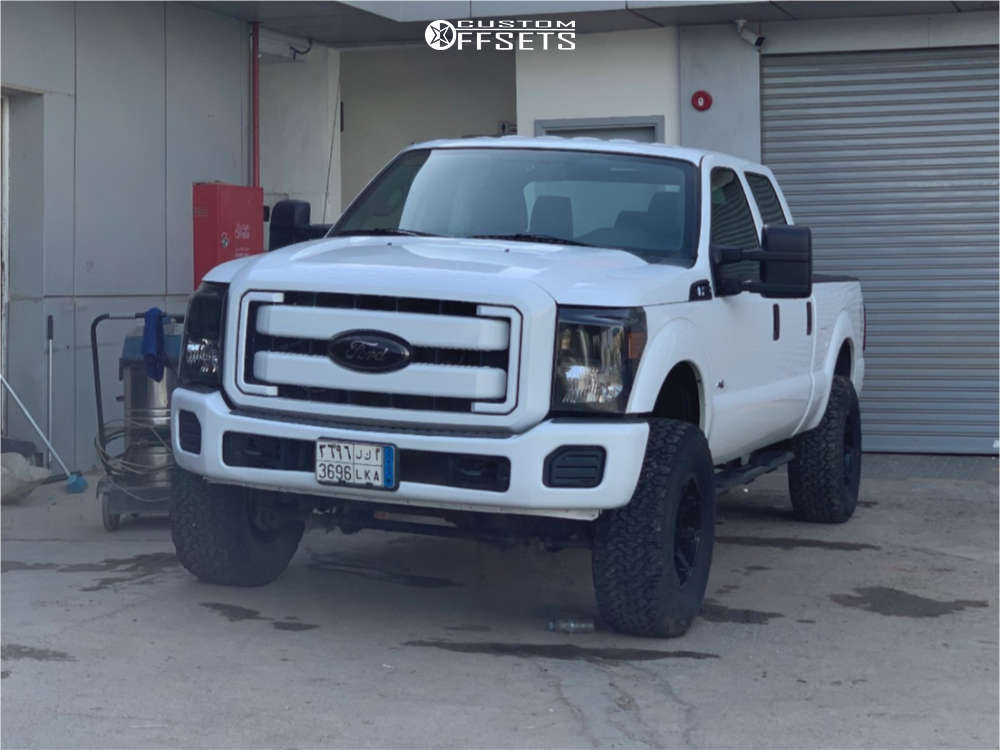 2016 Ford F-350 Super Duty with 17x9 -12 Helo He909 and 35/12.5R17 BFGoodrich All Terrain Ta Ko2 ...