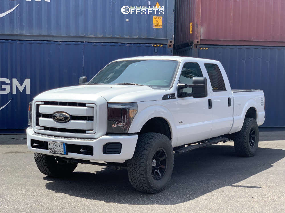 2016 Ford F-350 Super Duty with 17x9 -12 Helo He909 and 35/12.5R17 BFGoodrich All Terrain Ta Ko2 ...
