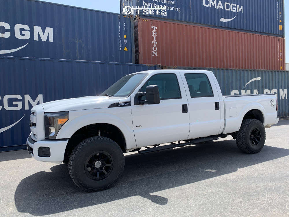 2016 Ford F-350 Super Duty with 17x9 -12 Helo He909 and 35/12.5R17 BFGoodrich All Terrain Ta Ko2 ...