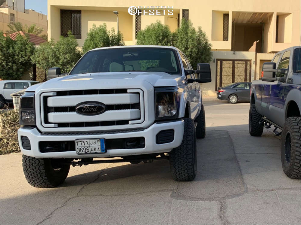 2016 Ford F-350 Super Duty with 17x9 -12 Helo He909 and 35/12.5R17 BFGoodrich All Terrain Ta Ko2 ...
