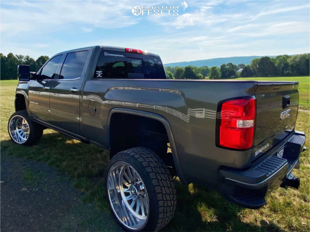 2018 GMC Sierra 2500 HD with 24x12 -44 American Force Afw74 and 35/12 ...