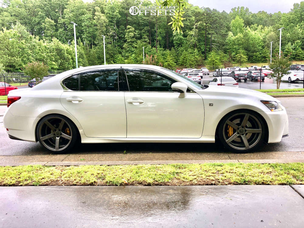 2013 Lexus GS350 with 20x9.5 38 Axe Ex18 and 245/20R20 Hankook Ventus ...