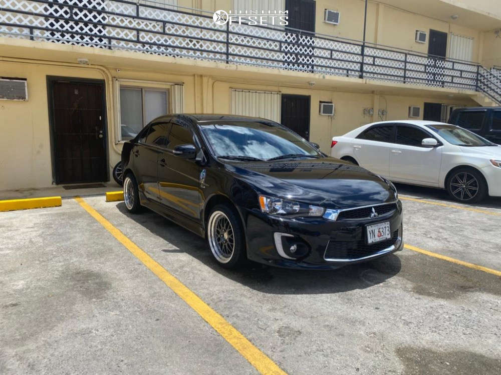 2017 Mitsubishi Lancer with 17x8.5 30 ESR Sr01 and 215/40R17 Austone ...
