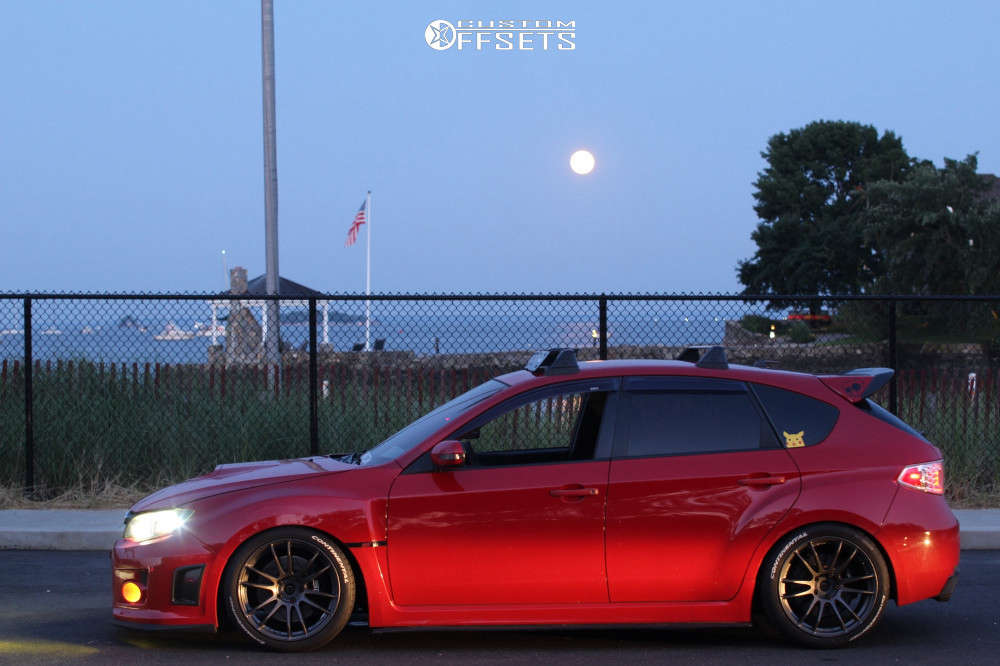 2011 Subaru WRX STI with 18x9.5 30 Gram Lights 57xtreme and 265/35R18 ...