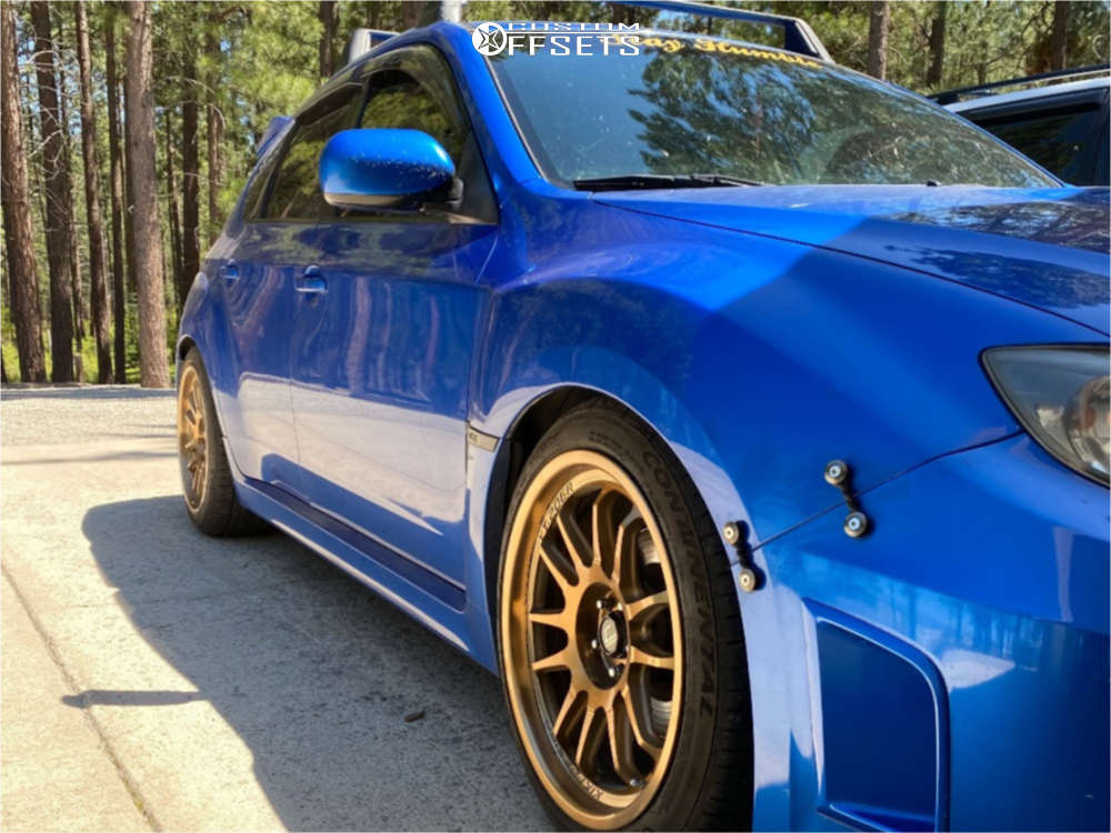 2011 Subaru WRX with 18x9 33 Cosmis Racing XT-206R and 235/40R18 Continental Extreme Contact ...