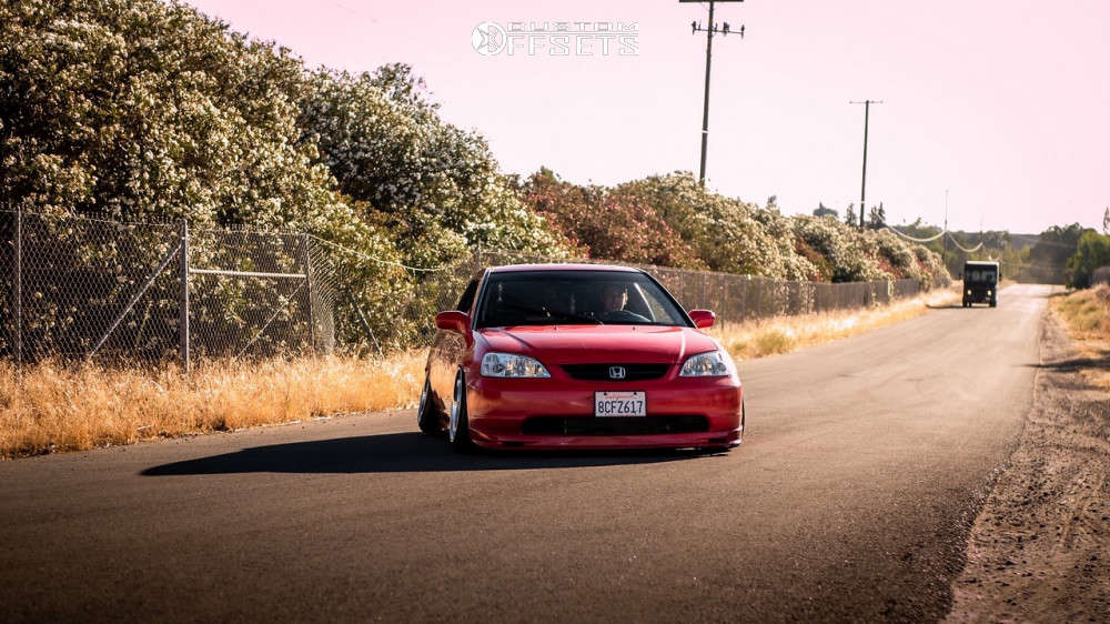 2001 Honda Civic with 17x9.5 2 Weds Kranze Rapier and 205/40R17 Ironman ...