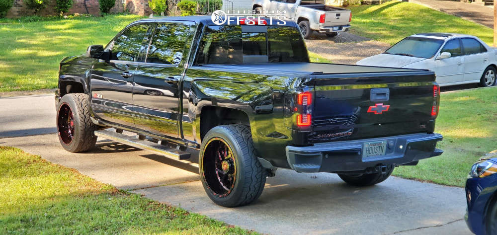 2015 Chevrolet Silverado 1500 with 22x12 -44 Tis 544bm and 305/50R22 ...