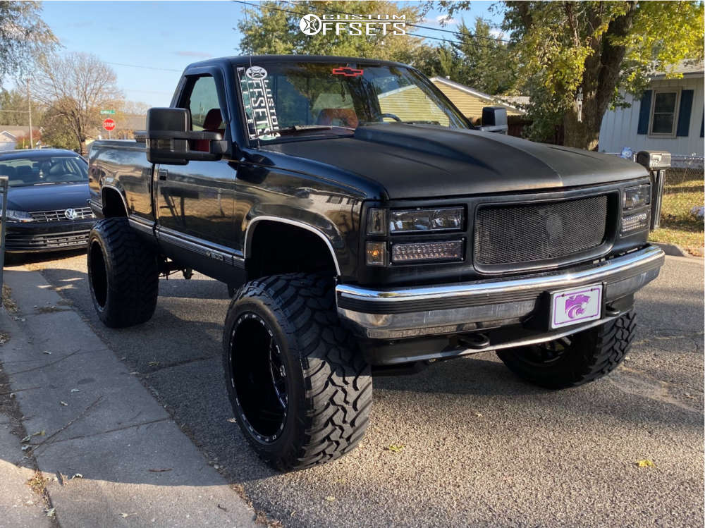 1991 Chevrolet K1500 with 22x14 -76 TIS 544BM and 37/13.5R22 AMP Mud ...