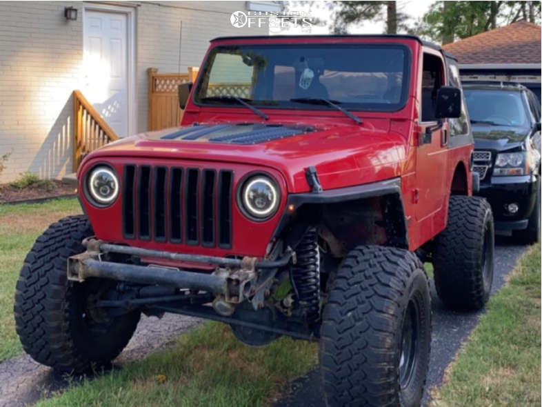 2002 Jeep TJ with 15x10 -44 Bart Wheels D Window and 33/12.5R15 Falken ...