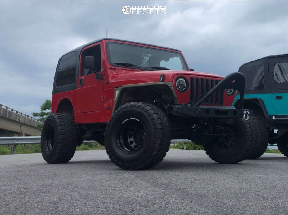 2002 Jeep TJ with 15x10 -44 Bart Wheels D Window and 33/12.5R15 Falken ...