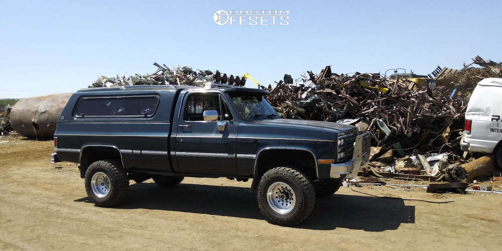 1985 Chevrolet K20 Pickup with 16x10 -44 American Racing Baja and 33/12 ...
