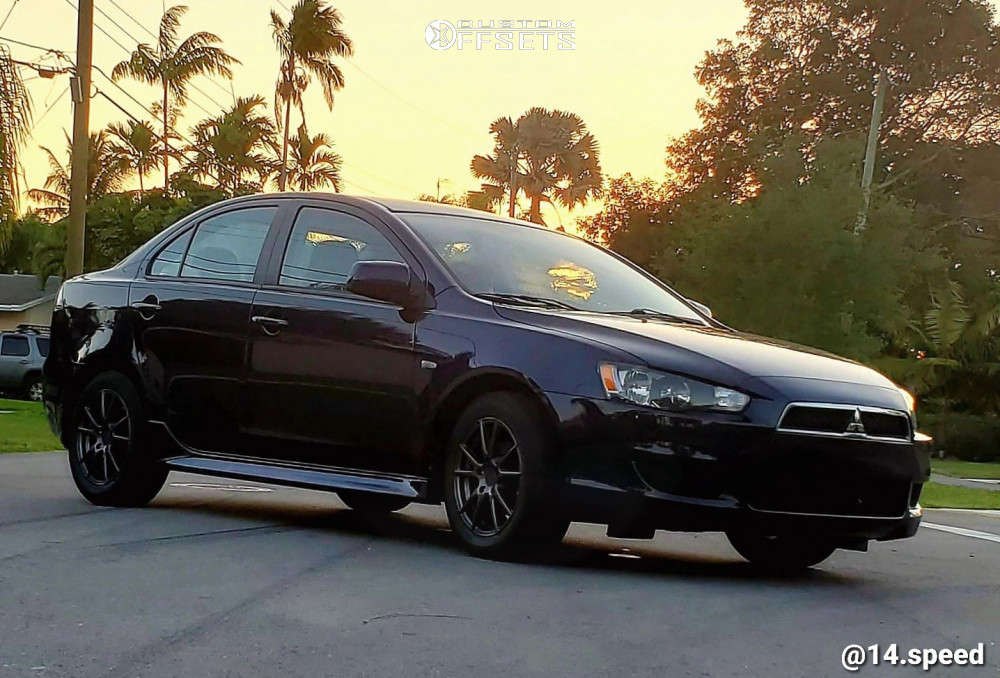 2014 Mitsubishi Lancer with 16x7 40 Liquid Metal Shift and 205/60R16 ...