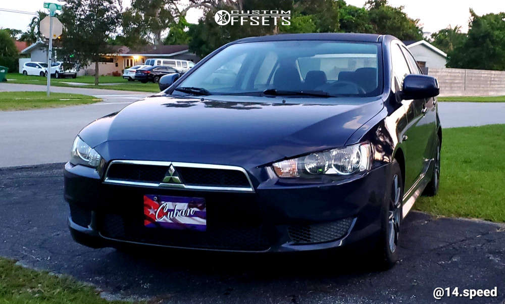 2014 Mitsubishi Lancer with 16x7 40 Liquid Metal Shift and 205/60R16 ...