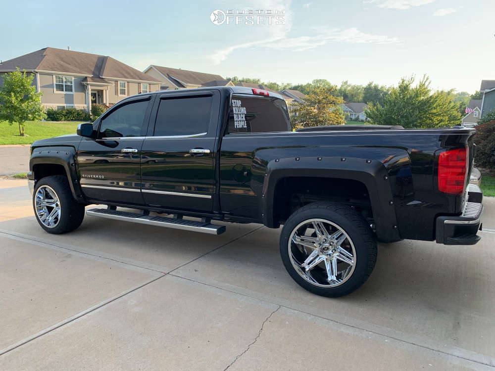 2015 Chevrolet Silverado 1500 with 22x12 -51 Vision Razor and 305/45R22 ...