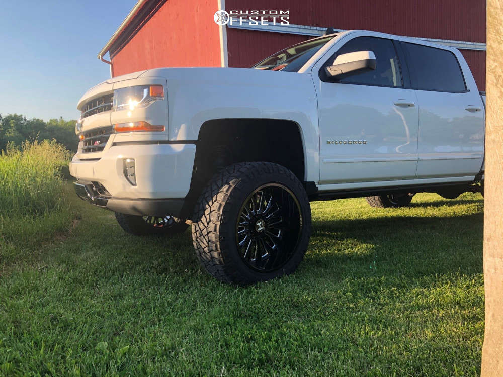 2016 Chevrolet Silverado 1500 with 22x12 -44 Hostile Fury and 35/12.5R22 Nitto Ridge Grappler ...