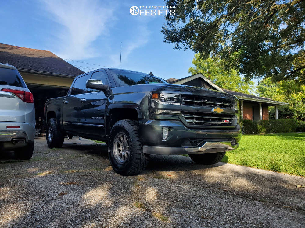 2018 Chevrolet Silverado 1500 with 17x9.5 0 Black Rhino Chase and 295 ...