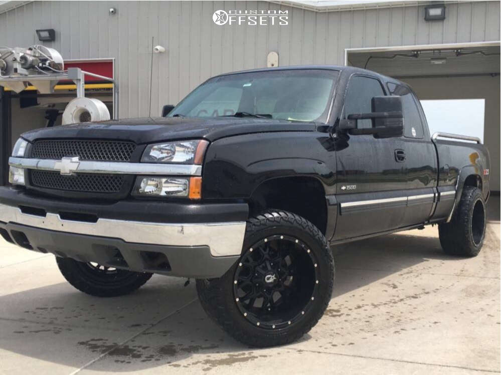 2002 Chevrolet Silverado 1500 with 20x12 -44 Dropstars 645 and 33/12 ...