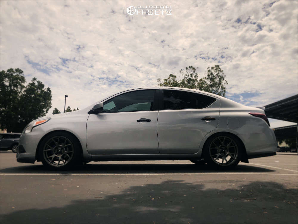 2017 Nissan Versa with 17x8 45 Konig Ampliform and 225/45R17 Falken ...
