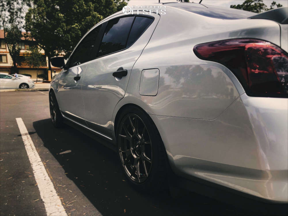 2017 Nissan Versa with 17x8 45 Konig Ampliform and 225/45R17 Falken ...