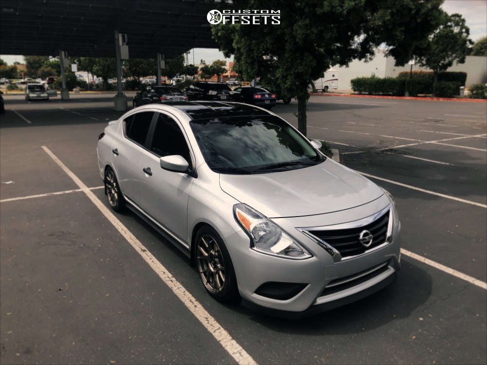 2017 Nissan Versa with 17x8 45 Konig Ampliform and 225/45R17 Falken ...