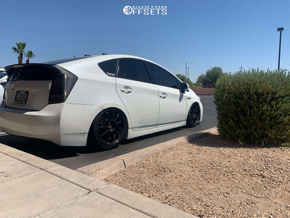 2012 Toyota Prius with 18x8.5 48 Work Emotion 11r and 225/40R18 Kumho ...