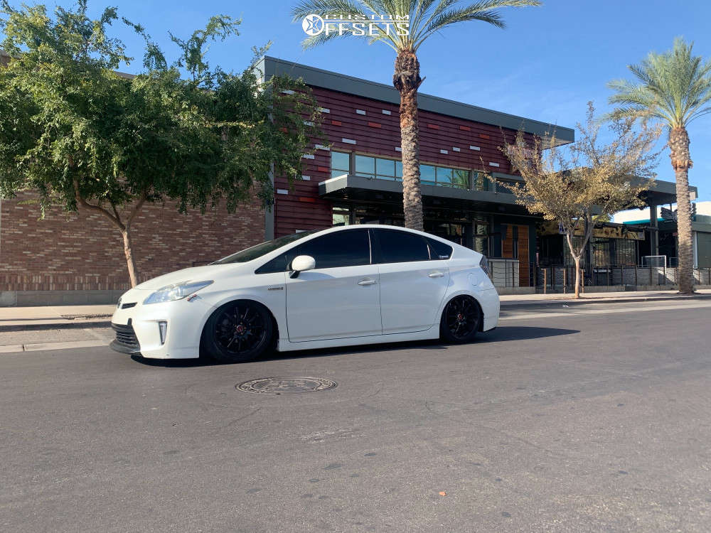 2012 Toyota Prius with 18x8.5 48 Work Emotion 11r and 225/40R18 Kumho ...