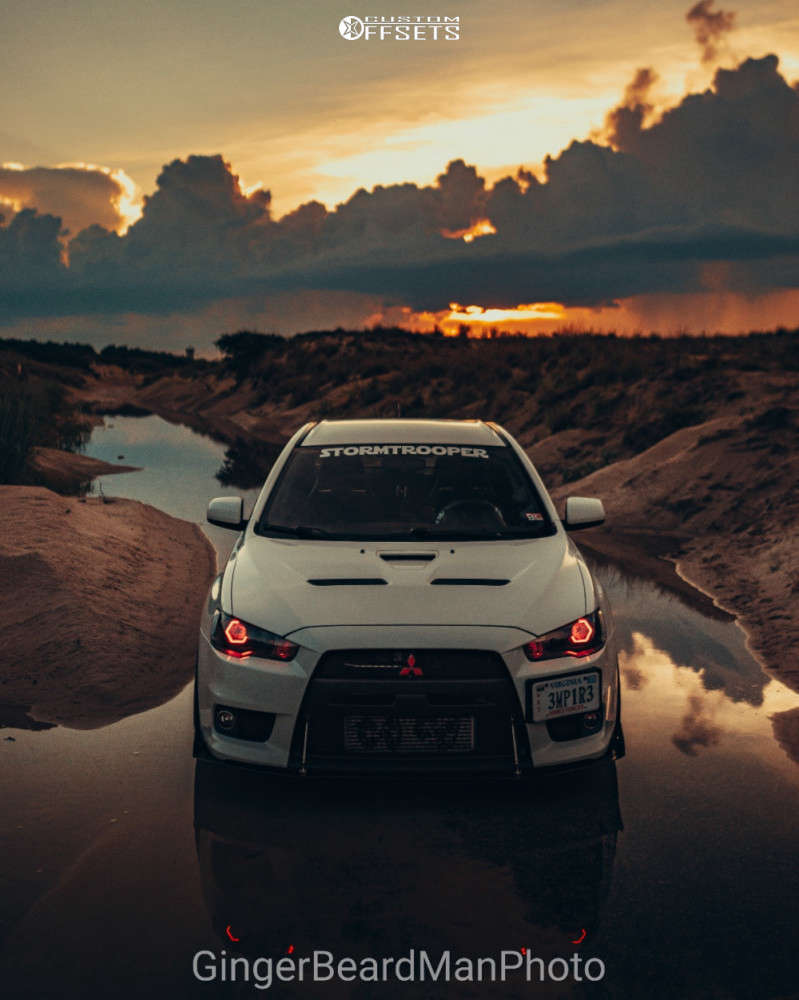 2014 Mitsubishi Lancer with 18x10.5 15 ESR Sr08 and 275/40R18 ...