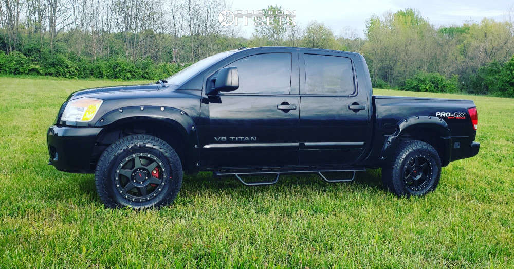 2012 Nissan Titan with 18x9 1 DX4 Recon and 275/70R18 Falken Wildpeak ...