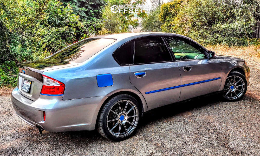 2009 Subaru Legacy with 18x8 45 Flow One Racing F3 and 225/40R18 ...