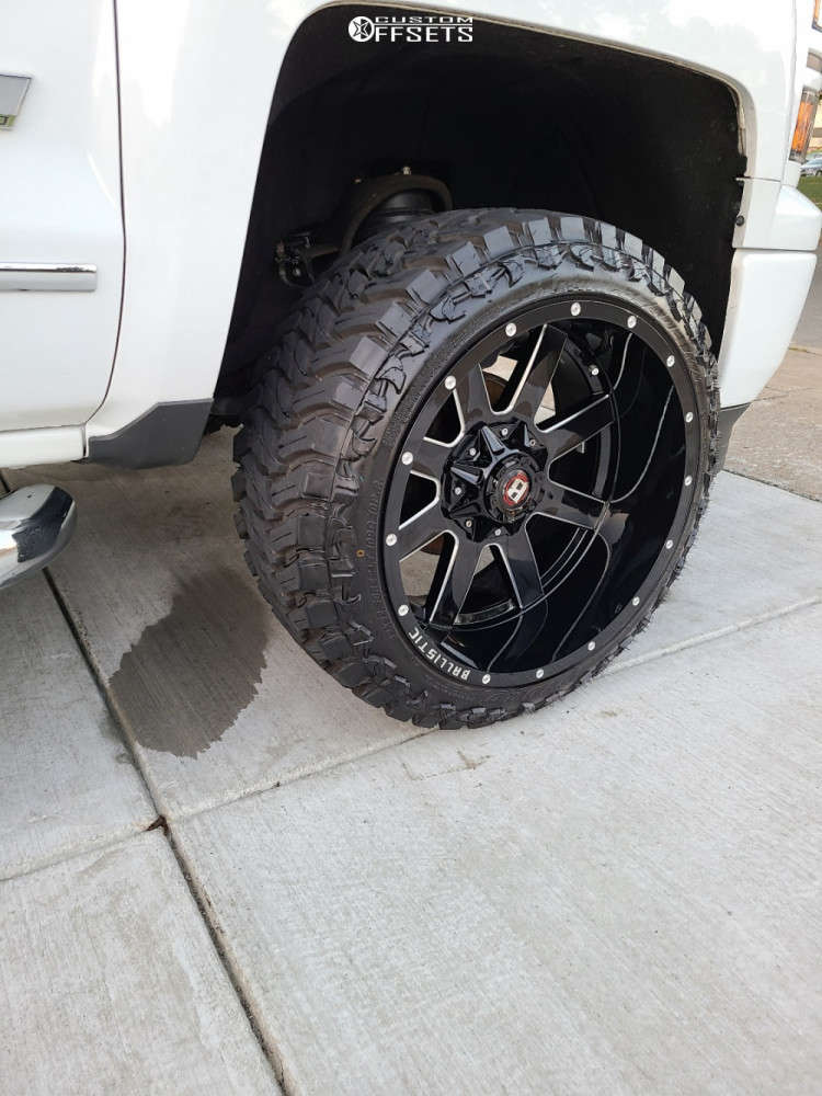 2015 Chevrolet Silverado 1500 with 22x12 -51 Ballistic Rage and 33/12 ...