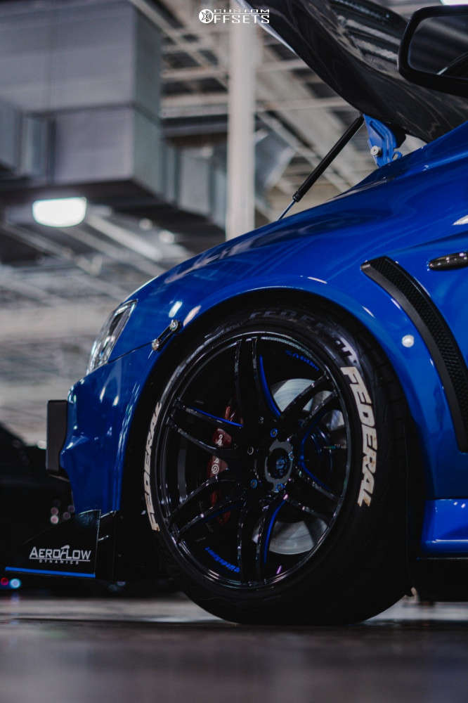 2010 Mitsubishi Lancer with 18x10 22 WedsSport Sa-60m and 245/40R18 ...