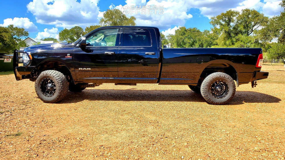 2020 Ram 3500 with 18x9 -12 Fuel Krank and 35/12.5R18 Nitto Ridge ...