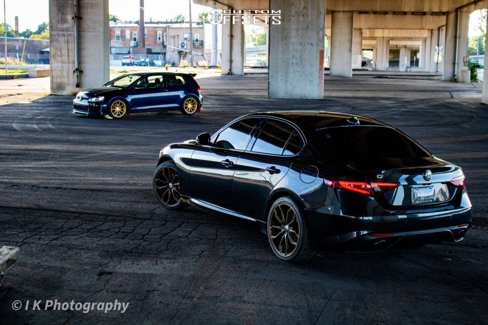 2017 Alfa Romeo Giulia with 20x8.5 20 Asanti Black Abl-19 and 255/30R20 ...