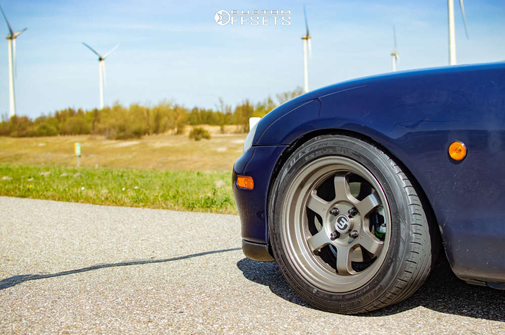 2001 Mazda MX-5 Miata with 15x7 20 Rota Grid V and 195/50R15 Falken ...