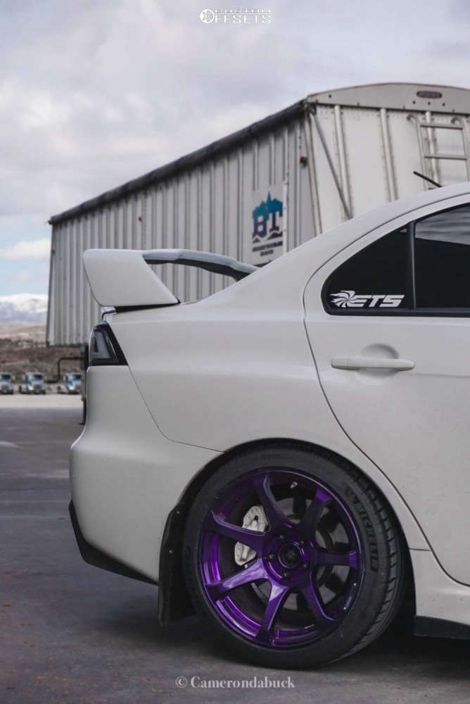 2014 Mitsubishi Lancer with 18x10 25 Cosmis Racing Mr7 and 265/35R18 ...