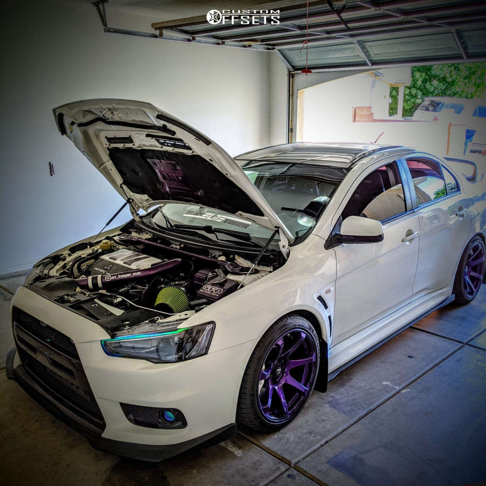 2014 Mitsubishi Lancer with 18x10 25 Cosmis Racing Mr7 and 265/35R18 ...