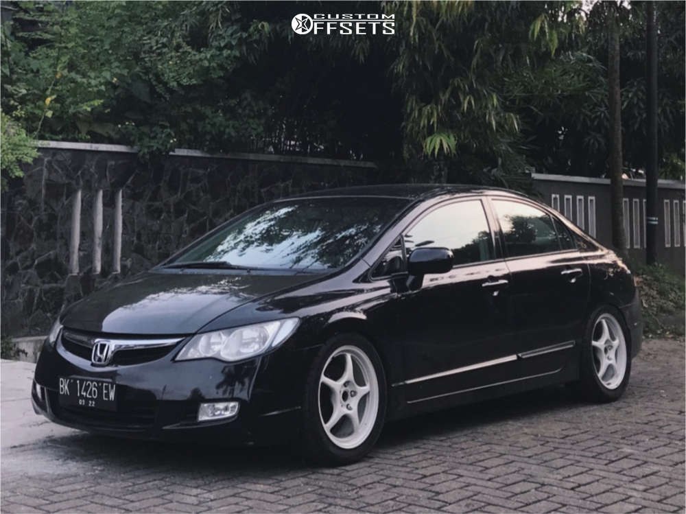 2007 Honda Civic with 17x7.5 48 Enkei RP02 and 235/45R17 GT Radial ...