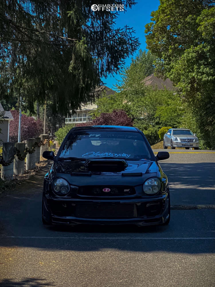 2002 Subaru Impreza with 18x9.5 38 Gram Lights 57dr and 255/35R18 ...