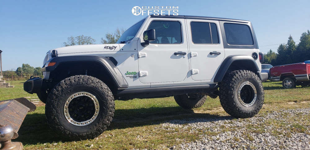2020 Jeep Wrangler with 17x9 -38 KMC Km235 and 37/12.5R17 Maxxis Razr ...