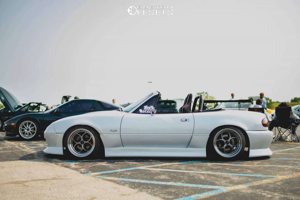 1996 Mazda Miata with 16x8 15 Klutch Sl2 and 195/40R16 Federal Evolution St-1 and Coilovers ...