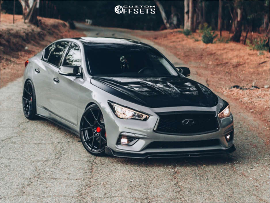 2018 INFINITI Q50 with 20x9.5 32 Rotiform Kps and 245/35R20 Pirelli Pzero and Lowering Springs ...