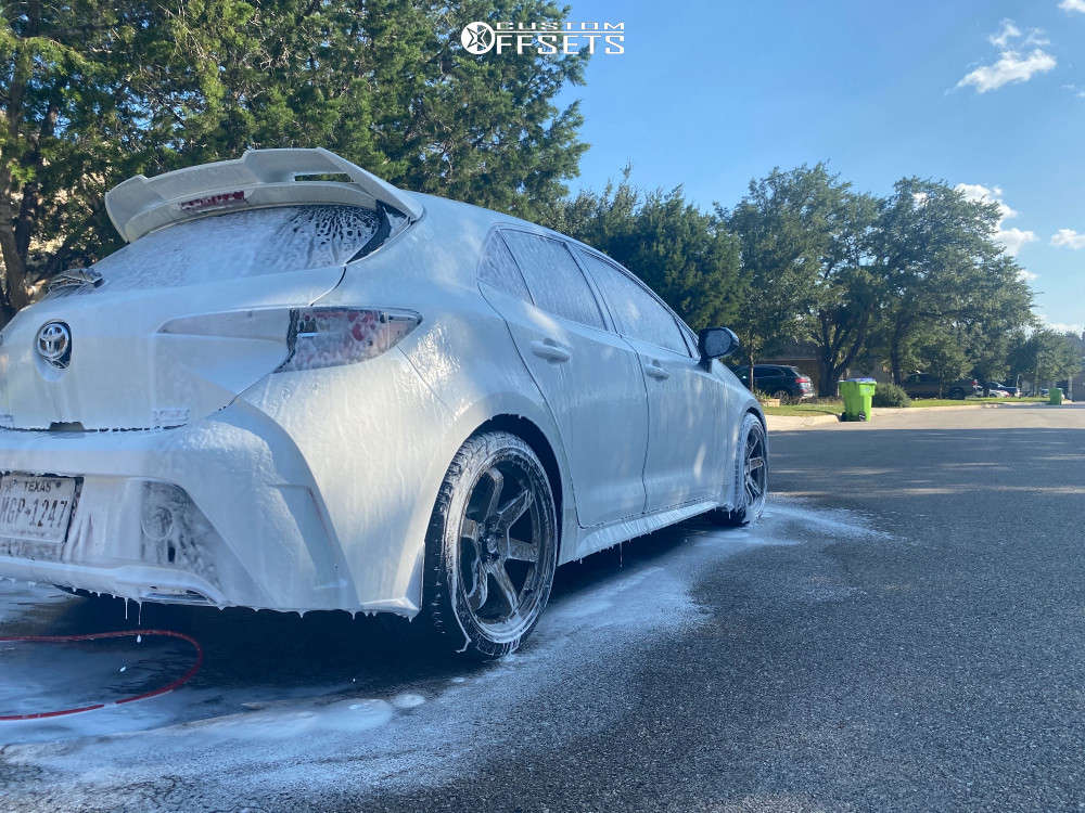 2019 Toyota Corolla with 18x9.5 38 AVID1 AV6 and 255/35R18 Michelin ...