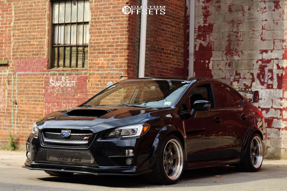 2015 Subaru WRX STI with 18x10.5 15 Volk TE37V Mark-II and 285/30R18 Bridgestone Potenza Re-71r ...