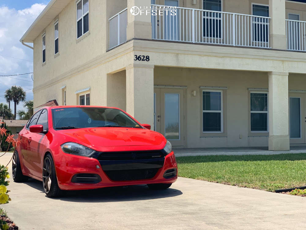 2016 Dodge Dart with 18x9.5 35 ESR Forged RF2 and 215/35R18 Atrezzo Sva1 and Lowering Springs ...