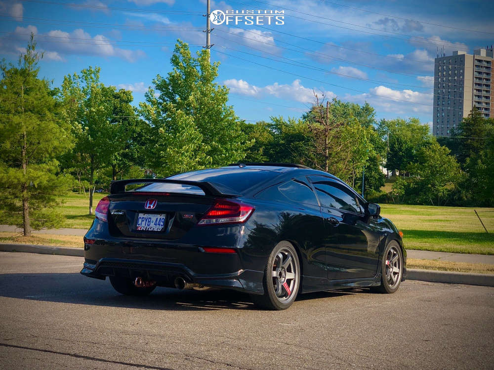 2015 Honda Civic with 18x8 45 Volk Te37 and 225/40R18 Firestone ...