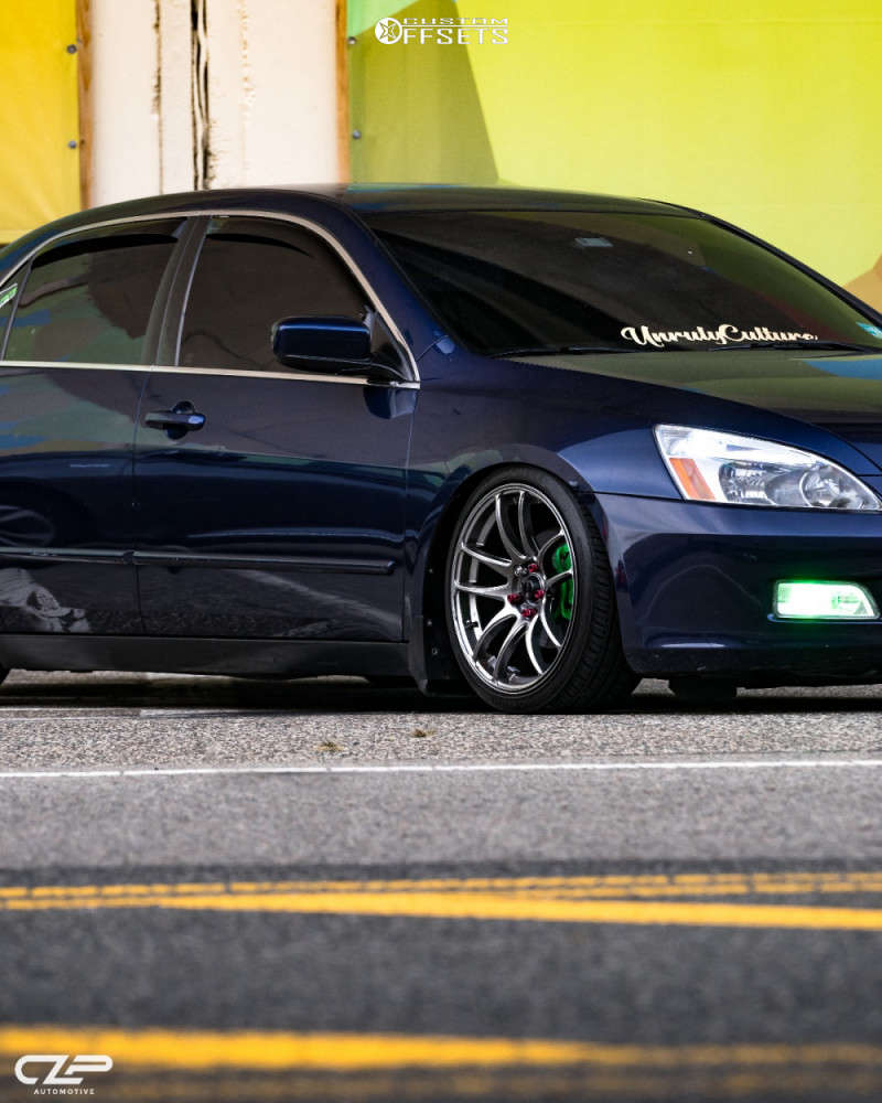 2003 Honda Accord with 18x8.5 30 ESR Sr08 and 215/40R18 Westlake Rp18 and Coilovers | Custom Offsets