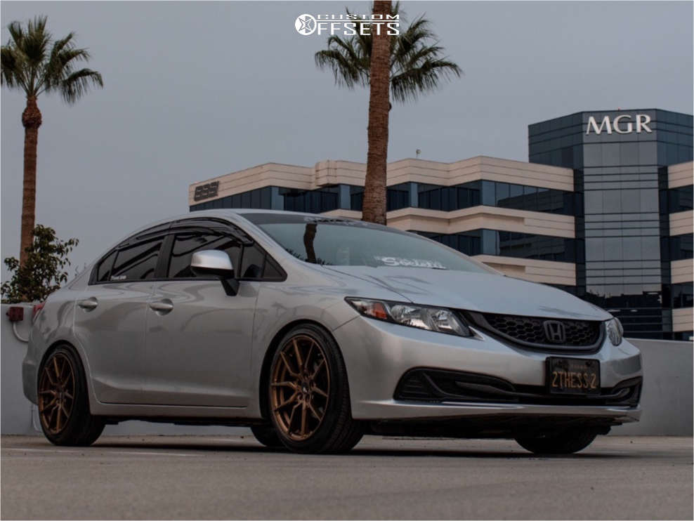 2013 Honda Civic with 18x8.5 35 Option Lab R716 and 215/45R18 Hankook ...