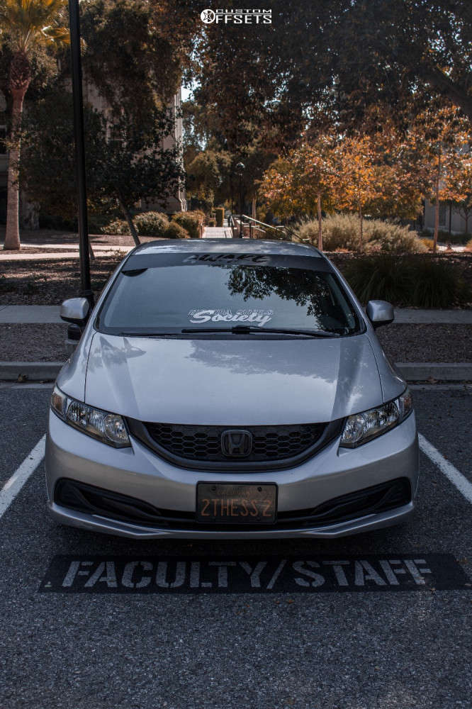 2013 Honda Civic with 18x8.5 35 Option Lab R716 and 215/45R18 Hankook ...