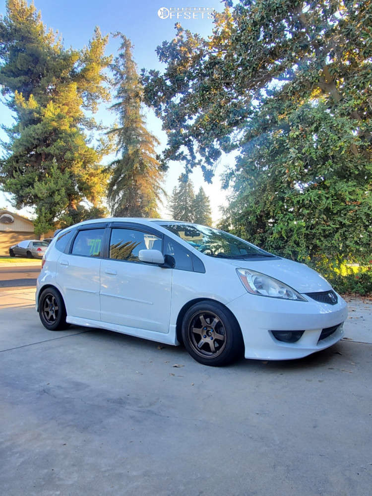 2009 Honda Fit with 15x8 36 Volk Te37 and 225/45R15 Nitto Nt01 and Lowering Springs | Custom Offsets