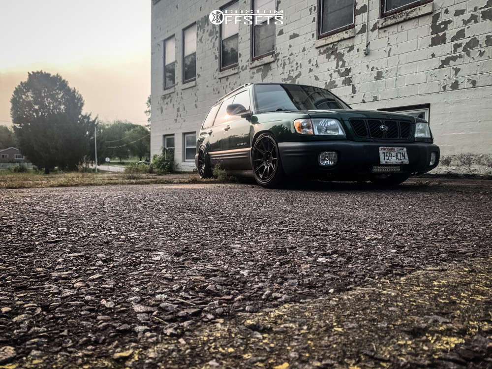 2002 Subaru Forester with 18x9.5 22 ESR Sr13 and 225/40R18 Federal ...